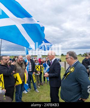 Nairn, UK. 2nd July, 2024. This is MSP John Swinney meeting up with ...