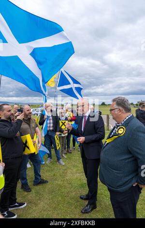 Nairn, UK. 2nd July, 2024. This is MSP John Swinney meeting up with ...