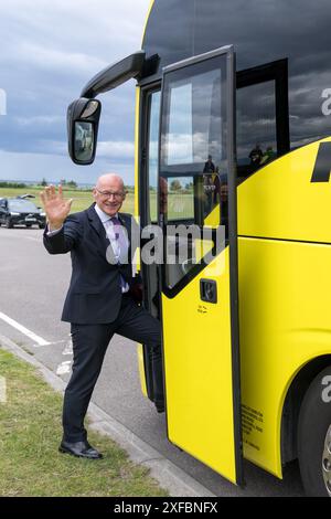 Nairn, UK. 2nd July, 2024. This is MSP John Swinney meeting up with ...