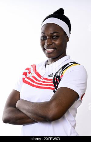 Belgium's Bethy Mununga pictured during the celebrations at the ...