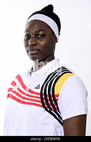 Belgium's Bethy Mununga pictured during the celebrations at the ...