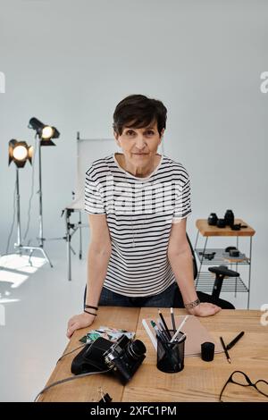 Inspiration and Ideas. A professional woman showcasing innovative ...