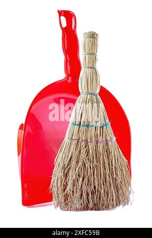 A closeup of small broom set isolated on a white background Stock Photo ...