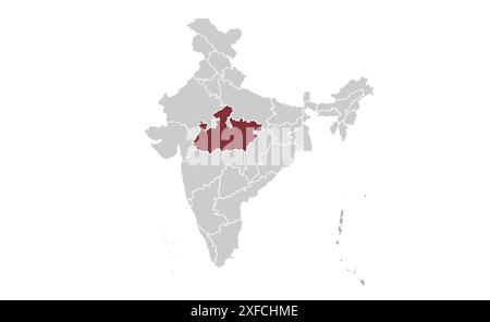 Madhya Pradesh vector map1, State of India, Republic of India ...