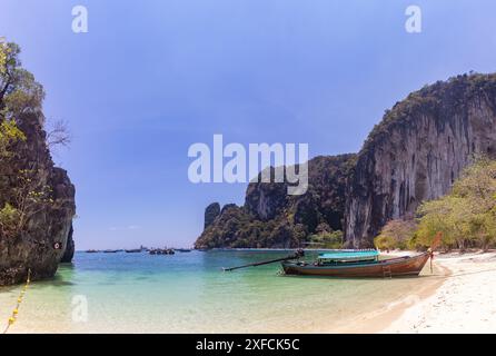 A picture of the Koh Hong Island Beach, with many people swimming Stock ...