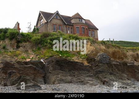 Seafield House on the cliffs at Westward Ho! on the north Devon coast ...