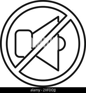 loudspeaker crossed out sign icon Vector Glyph Illustration Stock ...