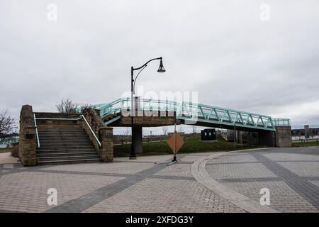 Carleton Street Bridge in downtown Fredericton, New Brunswick, Canada ...