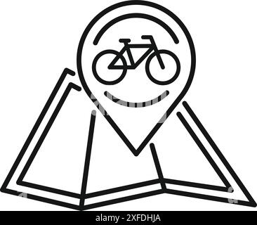 Bike route map. Cycling trip road, country path. Bike adventure tour ...