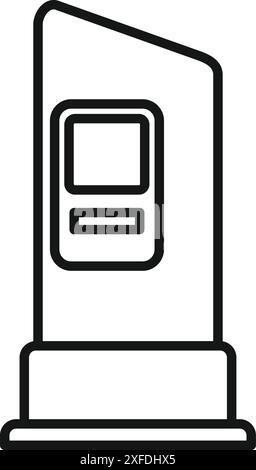 Payment terminal standing on the floor, showing an empty screen ...
