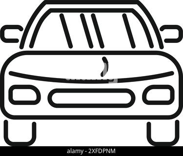 Simple line drawing of a car windshield with a sun visor, ideal for ...