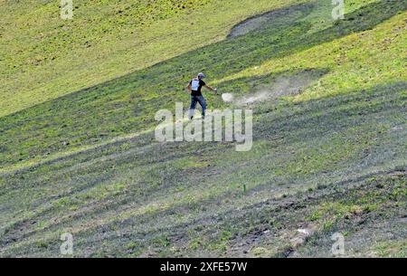 France, Aveyron, Decazeville, street art festival, fresco created by ...