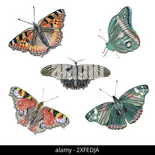 Set of five Butterflies Stock Vector Image & Art - Alamy