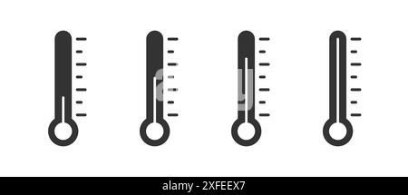 Set of thermometer symbols. Cold and hot temperature icons. Vector ...