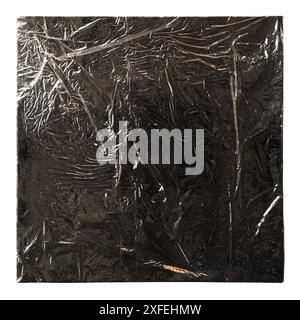 Black vinyl record cover wrapped in plastic isolated on white ...