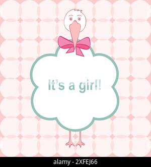 baby girl announcement card Stock Vector Image & Art - Alamy
