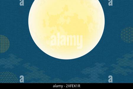 Japanese Patterns and Textures for Otsukimi, Vector Illustration Stock ...