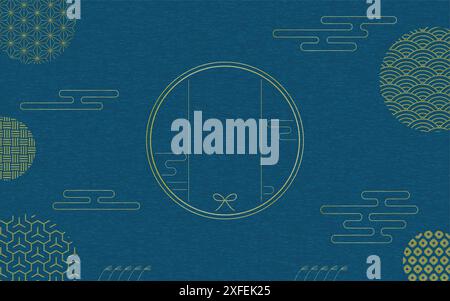 Japanese Patterns and Textures for Otsukimi, Vector Illustration Stock ...