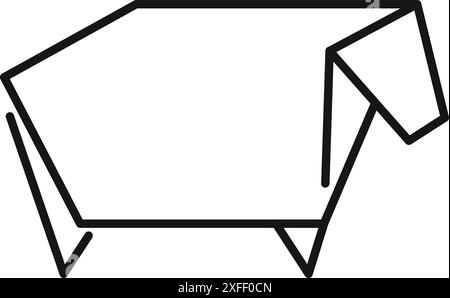 Simple line drawing representing a sheep looking right Stock Vector ...