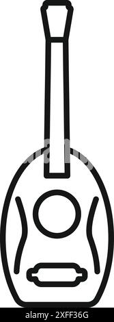 Mexican guitarron, a traditional bass instrument, shown as a simple ...