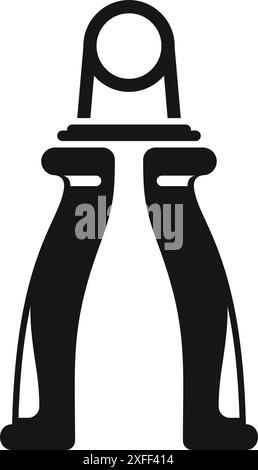 Black icon of a hand grip exerciser being used to improve grip strength ...