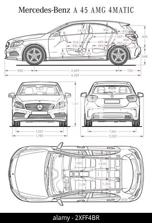 Mercedes Class S 2014 car blueprint Stock Vector Image & Art - Alamy