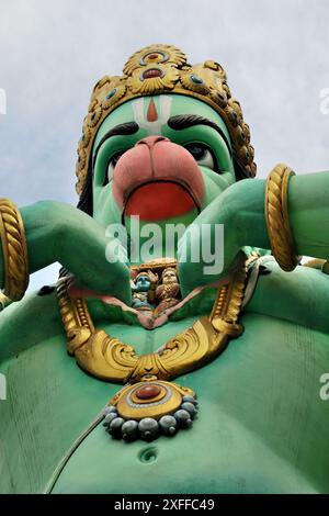 Partial view of the Lord Hanuman Statue, Batu Cave complex in Selangor ...