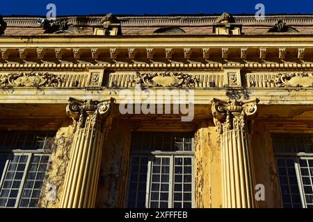 Ancient yellow building facade details in Petropolis, Rio de Janeiro ...