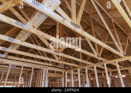 When new home is being constructed, stick beams are used as framing ...