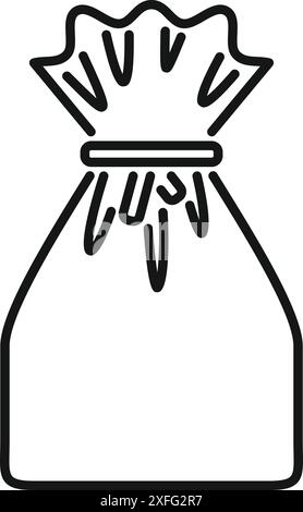 Full bag with tied neck packaging concept icon, outline style, suitable ...