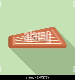 Gusli zither musical instrument lying isolated on white background ...