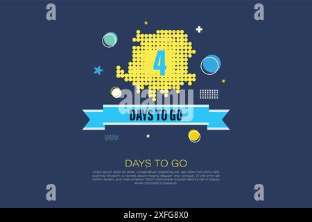 Four Days To Go Badges and Stickers. 4 Days Countdown left days banner ...