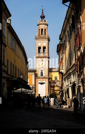 Historic Parma street showcasing iconic architectural landmarks Stock ...