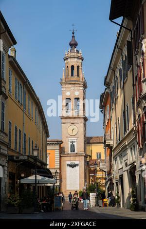 Historic Parma street showcasing iconic architectural landmarks Stock ...