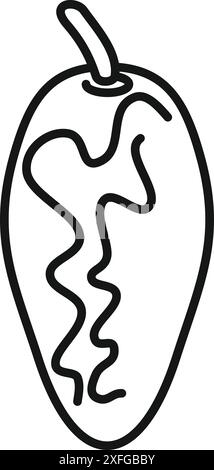 Simple line drawing of a habanero chili pepper Stock Vector Image & Art ...