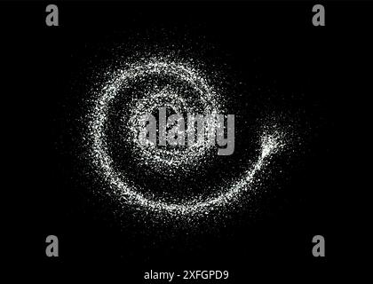 Salt or sugar crystal powder, flying dust particles. White dust grain ...