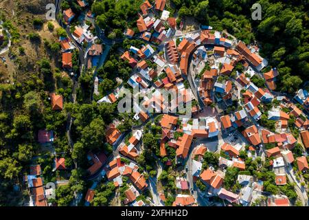 Aerial view of Foini village rooftops. Limassol District, Cyprus Stock ...