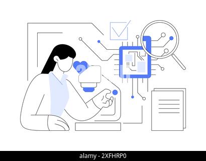 Circuit boards inspection abstract concept vector illustration Stock ...