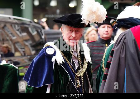 King Charles III arriving for the Thistle Service at St Giles ...