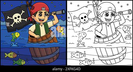 Lost Pirate Cartoon Colored Clipart Illustration Stock Vector Image ...