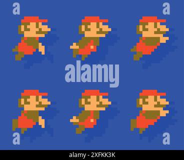 October 29, 2020: Mario underwater, art of Super Mario Bros classic ...