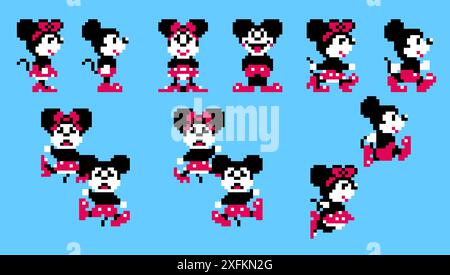 Kiev, Ukraine - January 21, 2021: Set of enemies characters from 8-bit ...