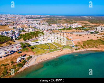 Didim amphitheater aerial panoramic view. Didim is a town in Aydin ...