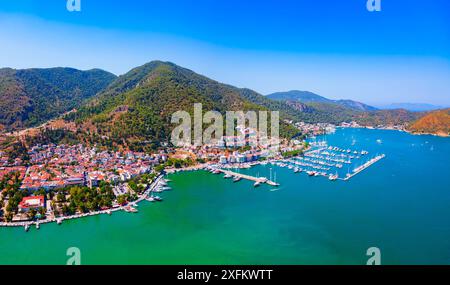 Fethiye port aerial panoramic view. Fethiye is a city in Mugla Province ...