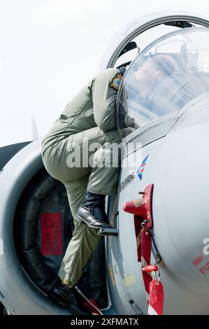 The Harrier jump jet of Wing Commander GM Waterfall parked in the ...