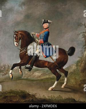 Equestrian portrait of King Frederick II of Prussia, wearing the star ...