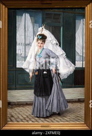 Jules Émile Saintin (1829-1894), Blanchisseuse de lin, 1874, Exhibition ...