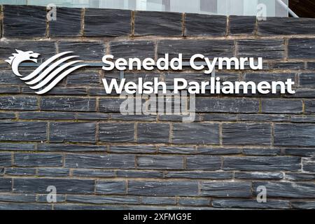 Cardiff, UK - 23 June 2024: Welsh Parliament building, constructed from ...