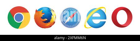 Browser logo vector set : Chrome, Firefox, Safari, Edge Stock Vector ...