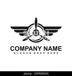 Airplane propeller emblem. Aviators club logo Stock Vector Image & Art ...